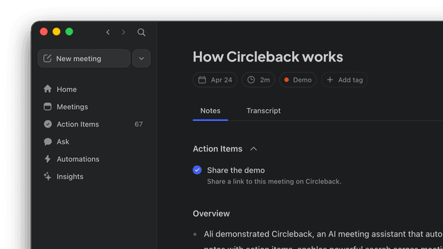 Dark mode - Circleback